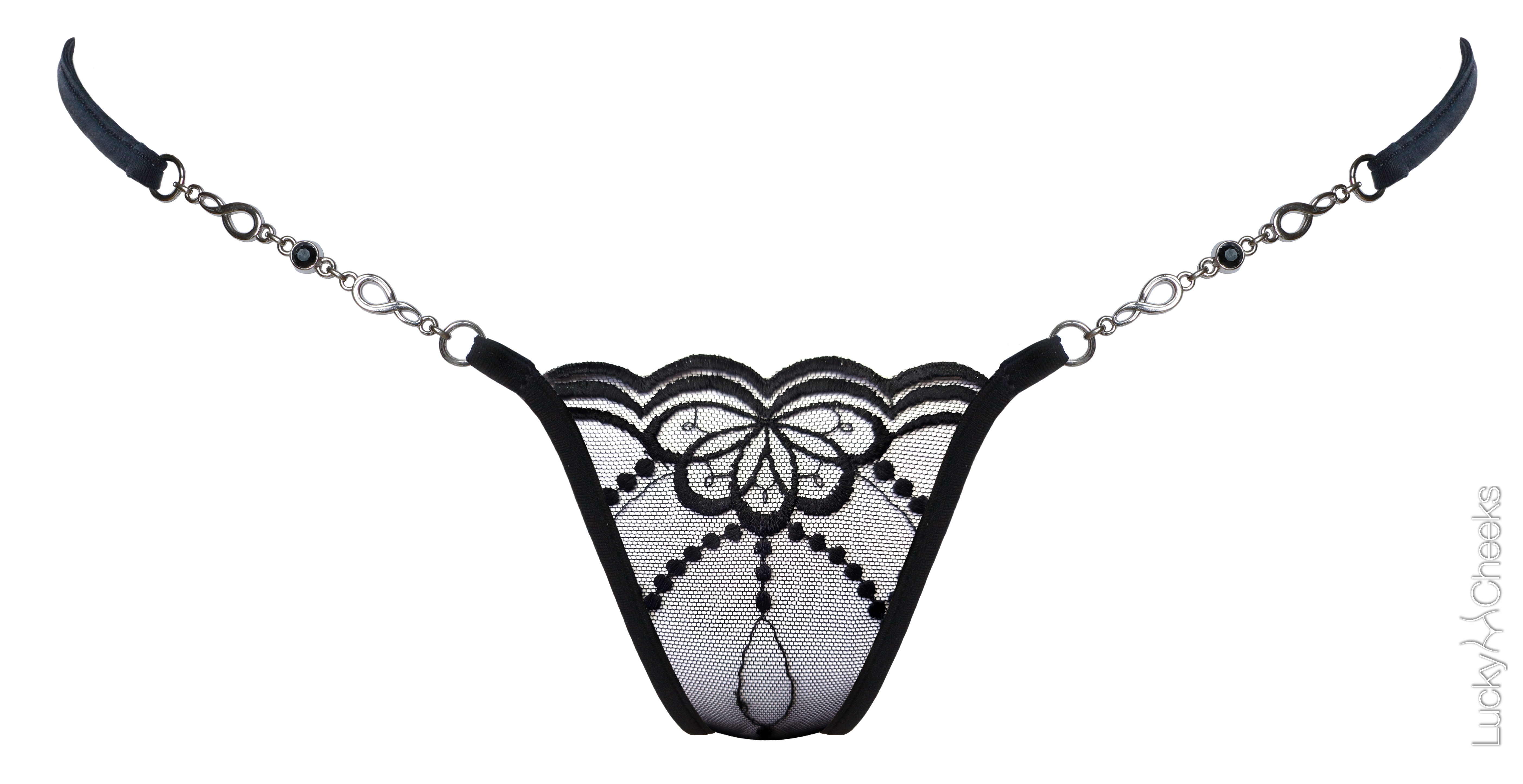 mm-dessous - LUCKY CHEEKS Sonderpreis Luxury String BUTTERFLY IN BLACK ...